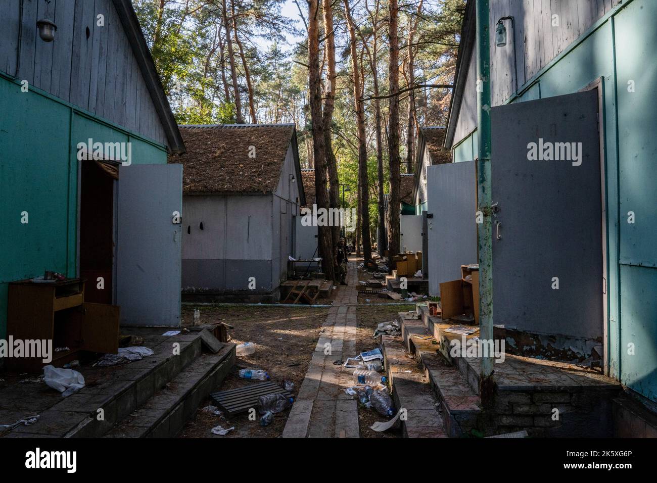 Borova, Ukraine. 07th Oct, 2022. Numerous cottages are seen in a ...