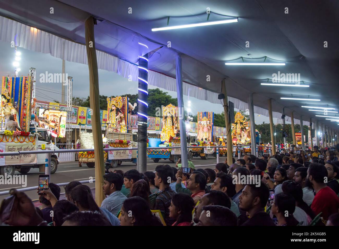 Red Road in Kolkata, India on 8th October, 2022 - People enjoying the ...