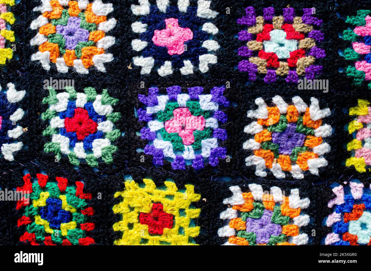 different colored stripes on the knitted fabric surface. textiles retro ...