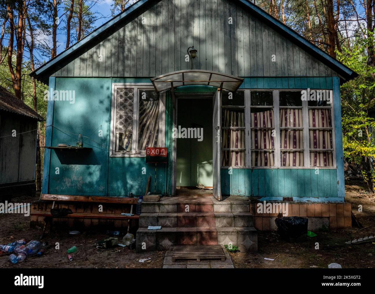 A cottage is seen in a recreation centre, north of the village Borova ...