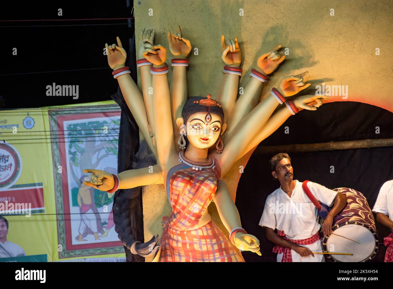 The Supreme shakti, Maa Durga is worshiped with diya lamp in utmost ...