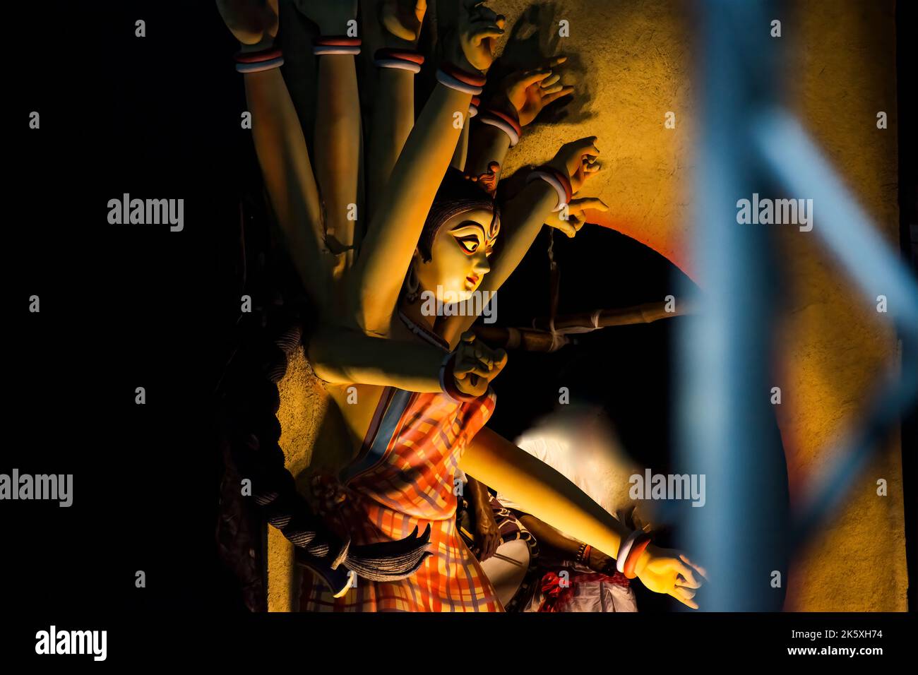 The Supreme shakti, Maa Durga is worshiped with diya lamp in utmost ...