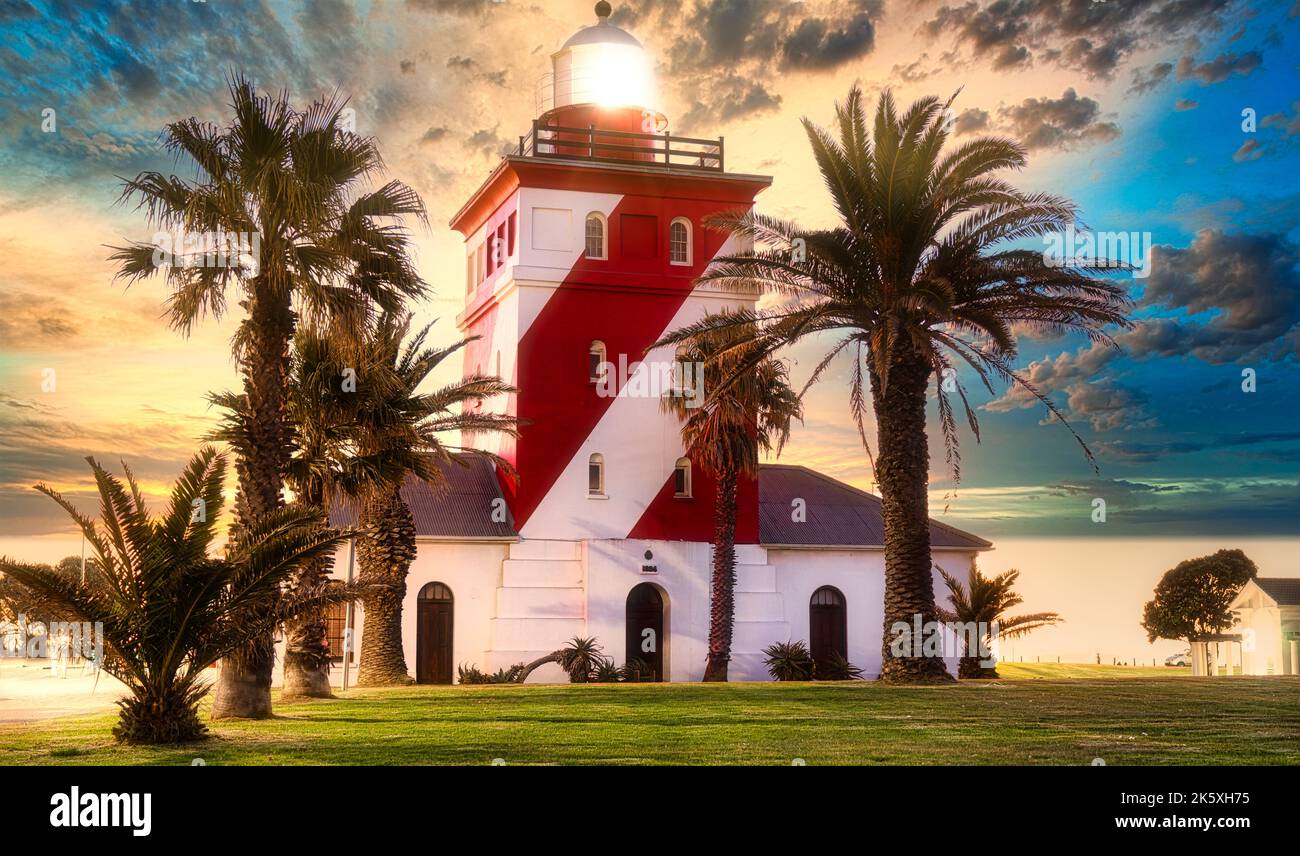 Alluring Sunset over Muille Point lighthouse, Sea Point, Cape Town, South Africa Stock Photo - Alamy