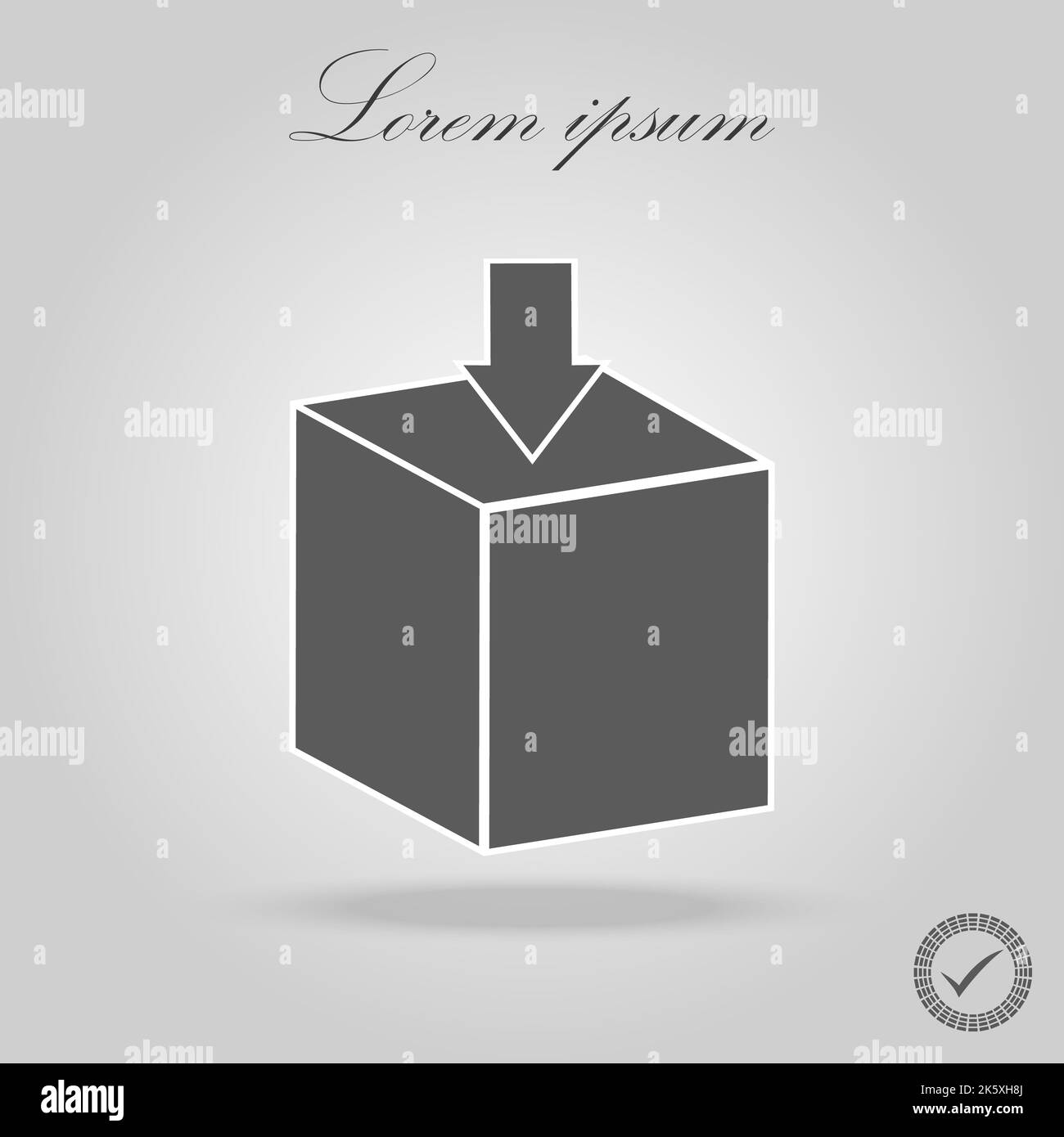 box Icon . Simple flat symbol. Perfect Black pictogram illustration on ...