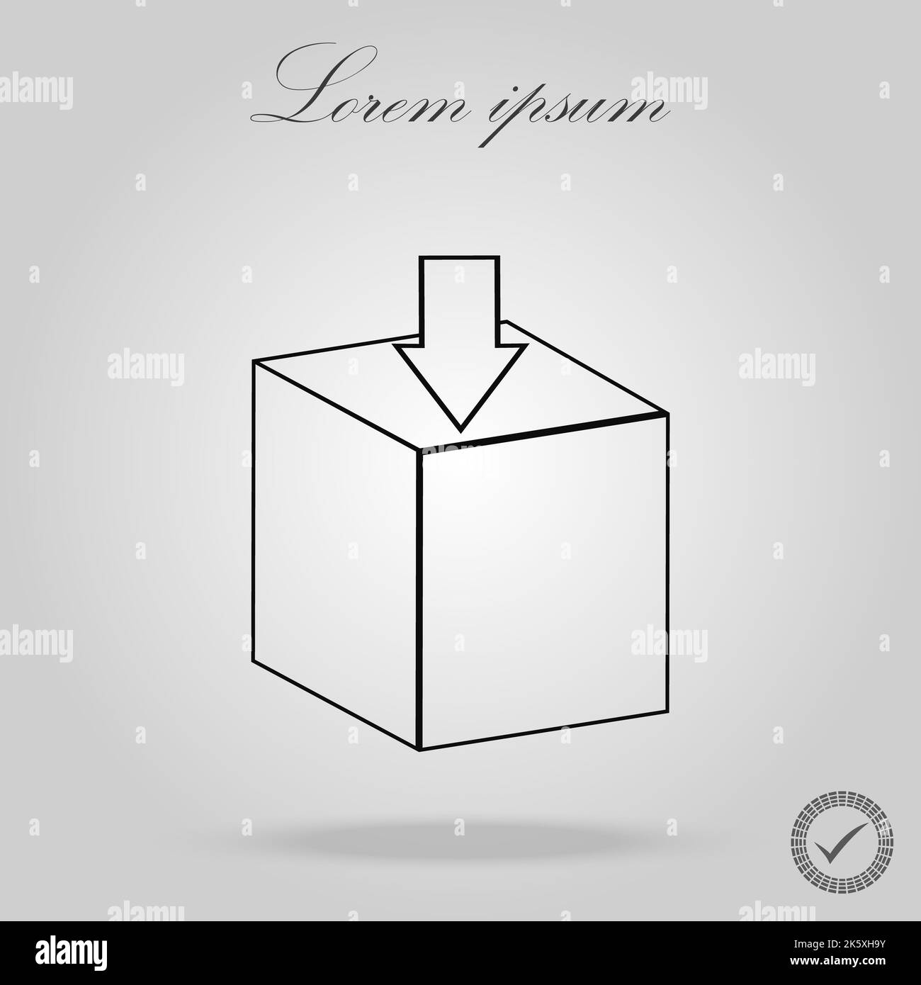 Box, package line icon, outline sign, linear pictogram isolated on ...