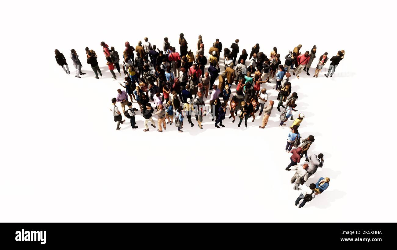 Concept or conceptual large gathering of people forming the image of ...