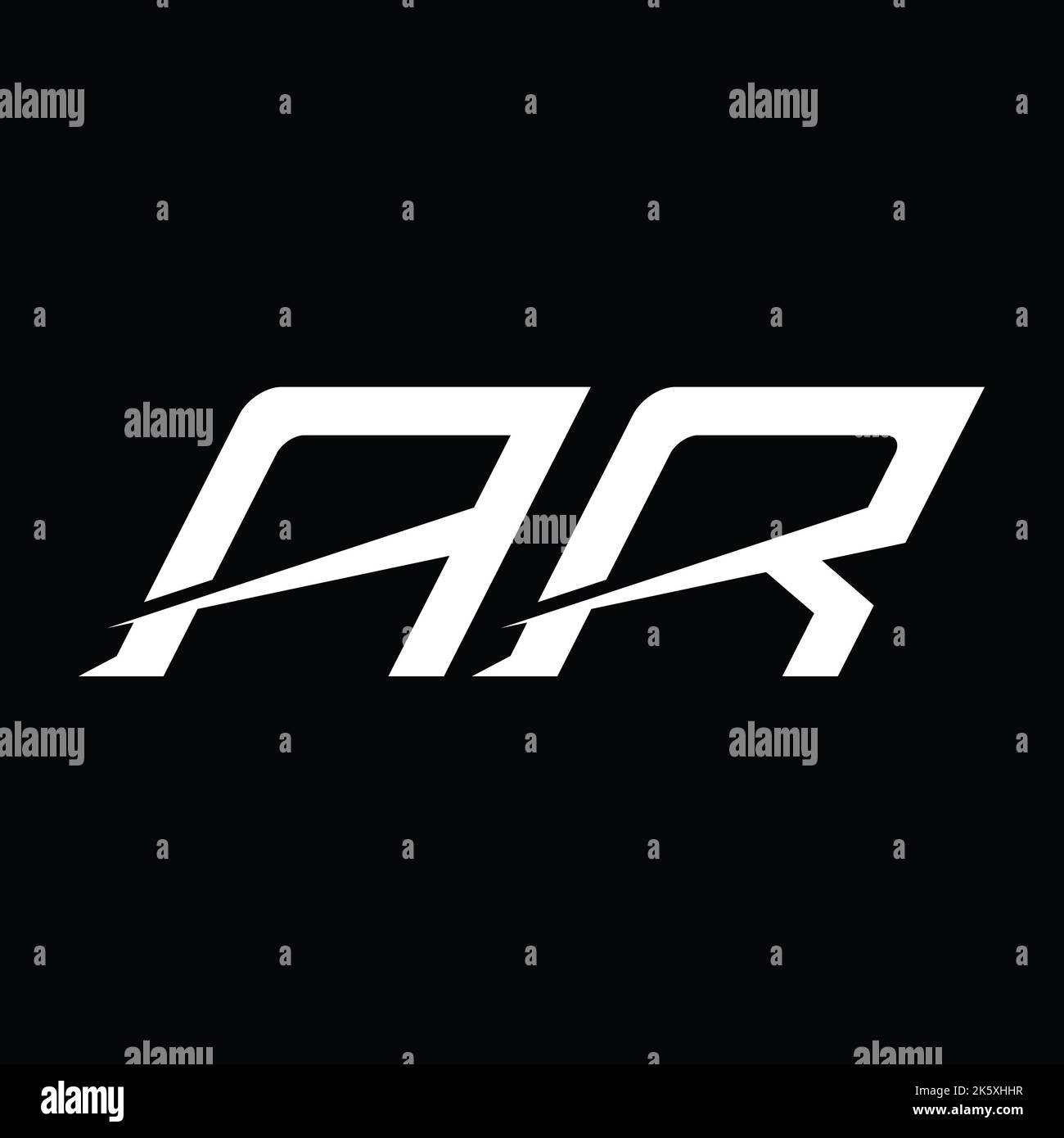 AR Logo monogram letter with slice style design template Stock Photo ...