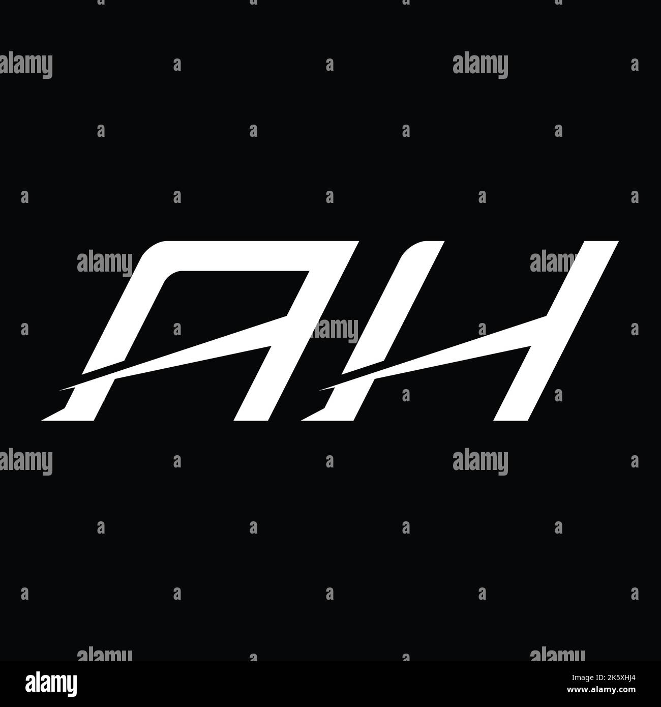 AH Logo monogram letter with slice style design template Stock Photo ...