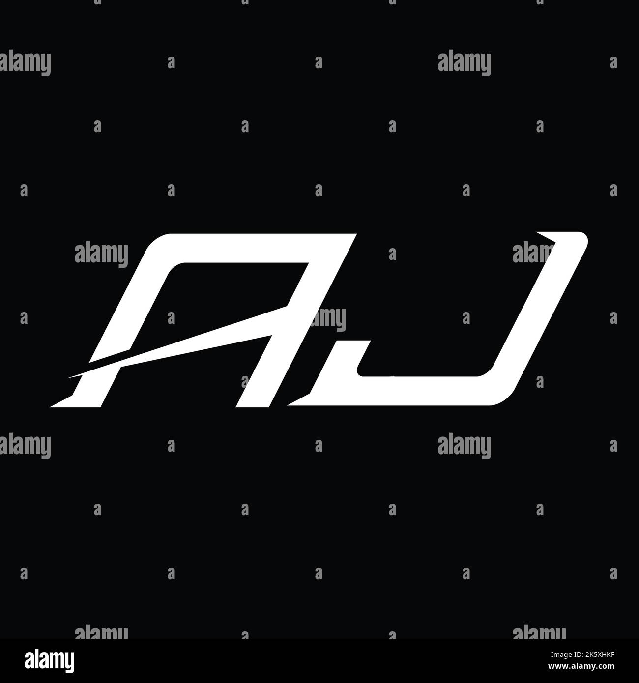 AJ Logo monogram letter with slice style design template Stock Photo ...