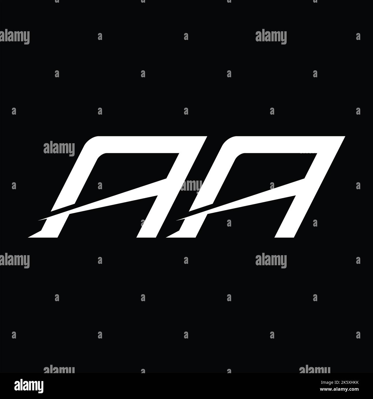 AA Logo monogram letter with slice style design template Stock Photo ...