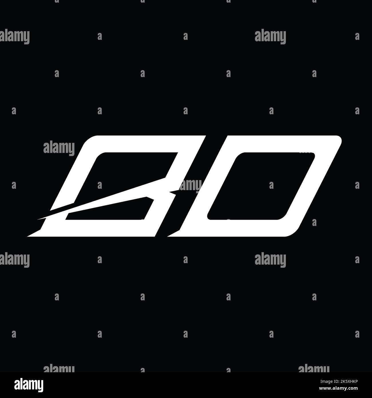 BO Logo monogram letter with slice style design template Stock Photo ...