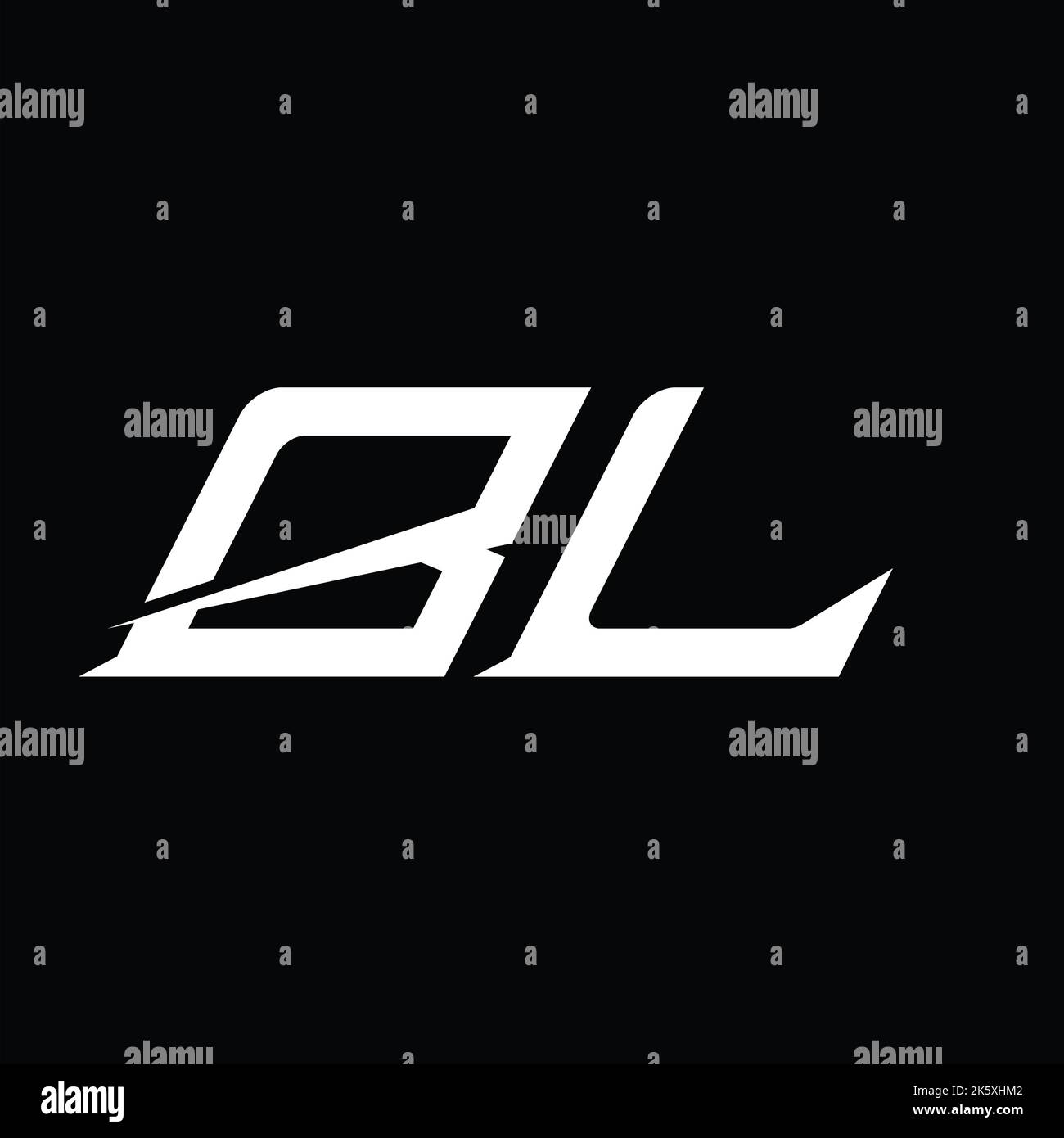 BL Logo monogram letter with slice style design template Stock Photo ...