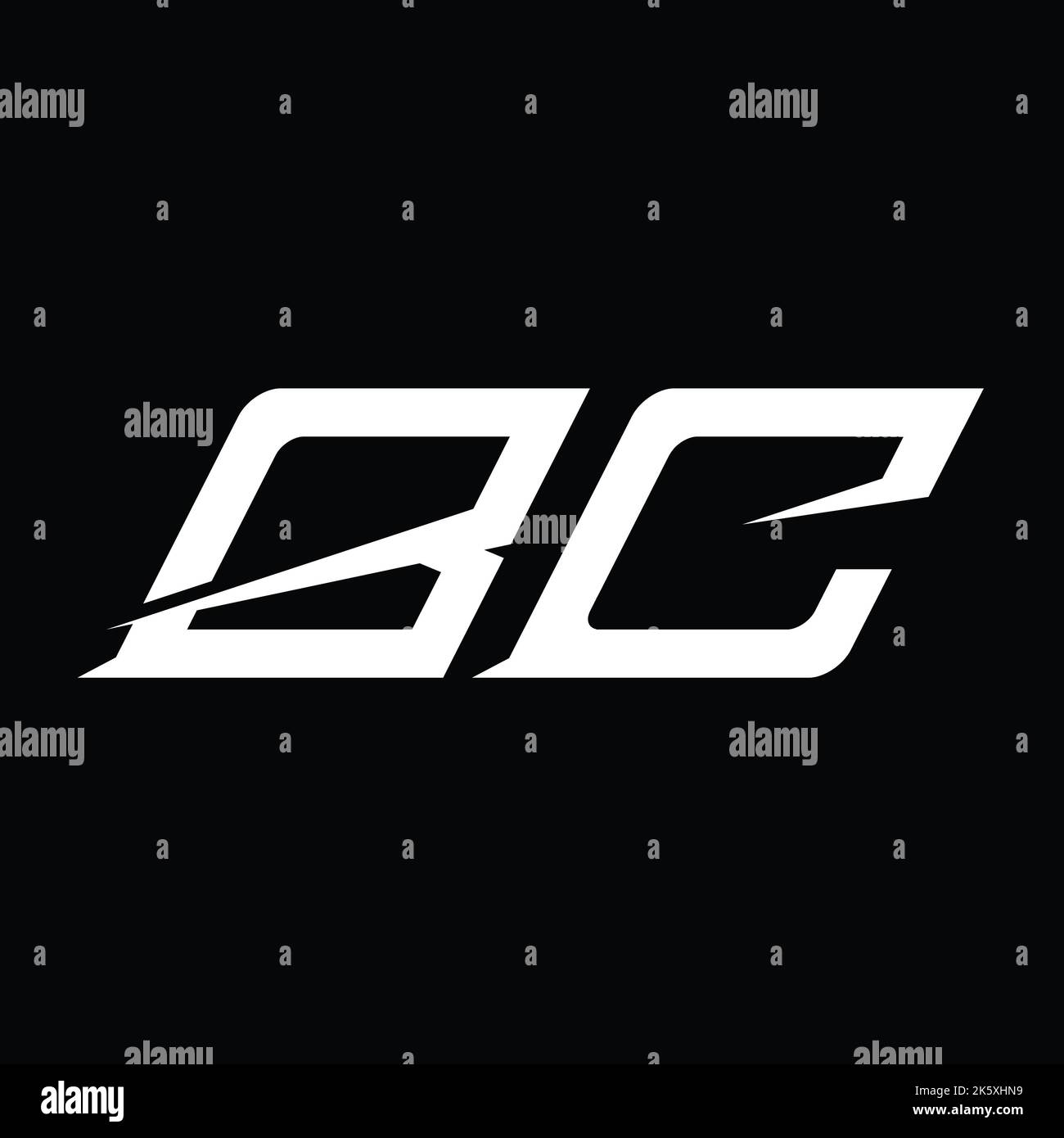 BC Logo monogram letter with slice style design template Stock Photo ...