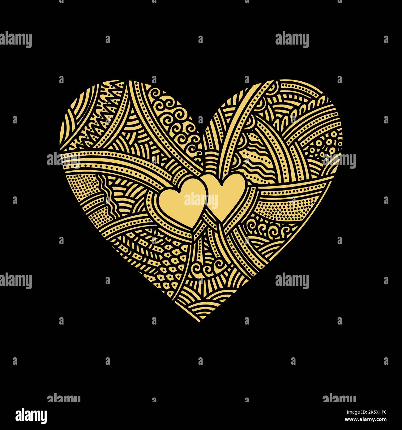 Doodle style illustration. A heart depicting mutual and true love Stock ...