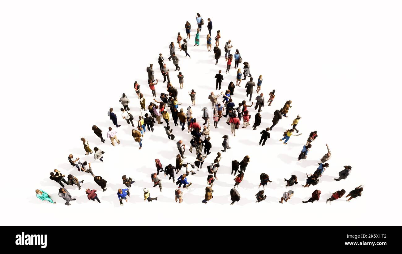 Concept conceptual large community of people forming toxic icon. 3d ...