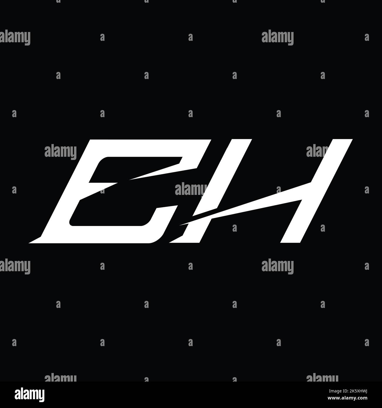 EH Logo monogram letter with slice style design template Stock Photo ...