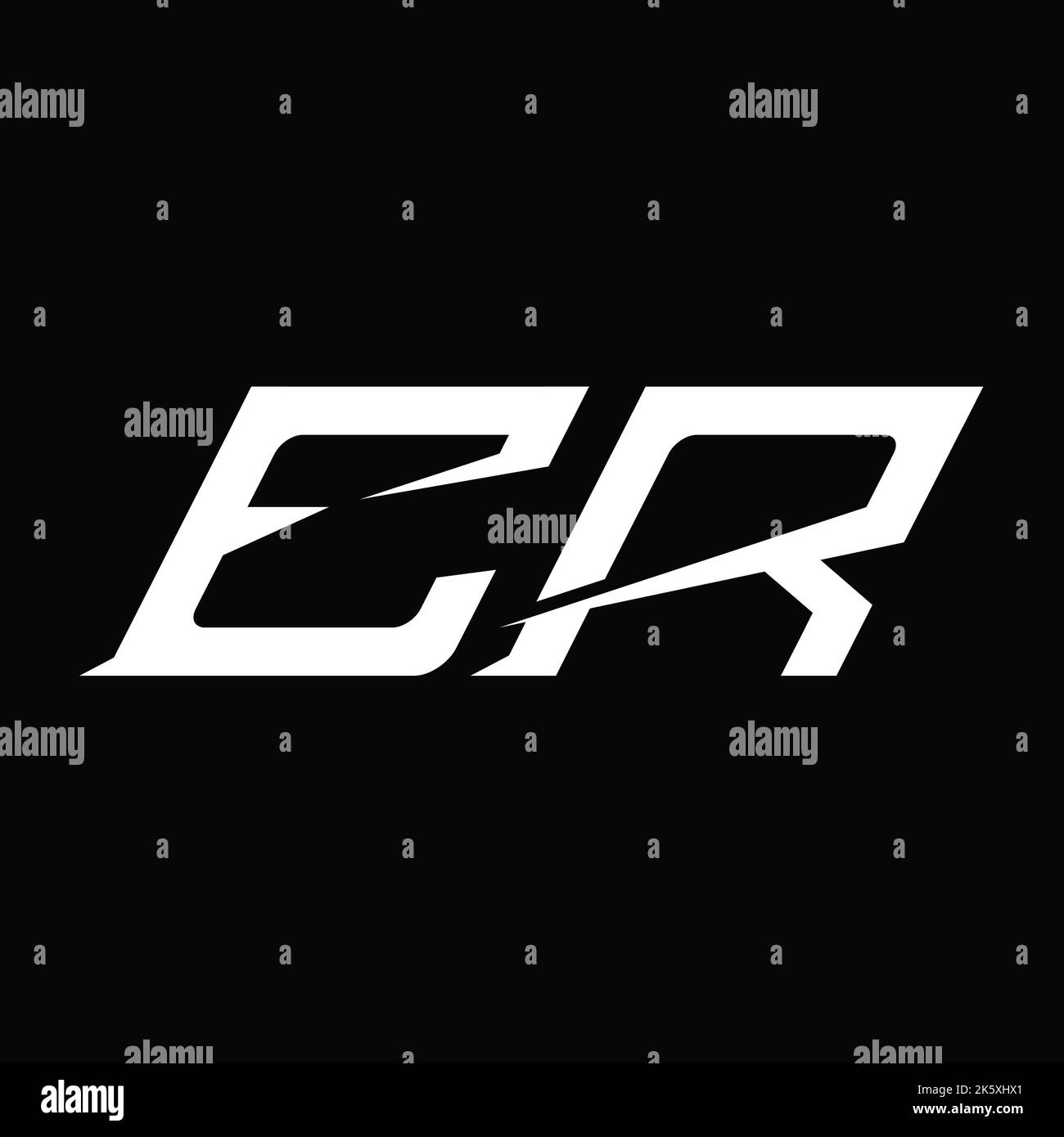 ER Logo monogram letter with slice style design template Stock Photo ...