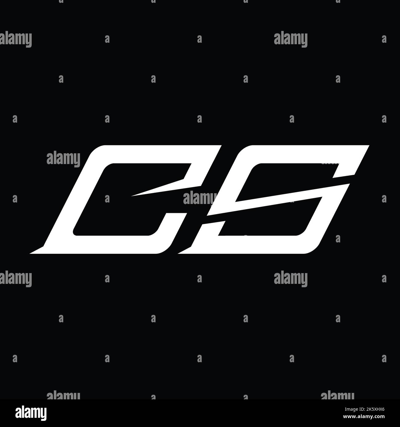 CS Logo monogram letter with slice style design template Stock Photo ...