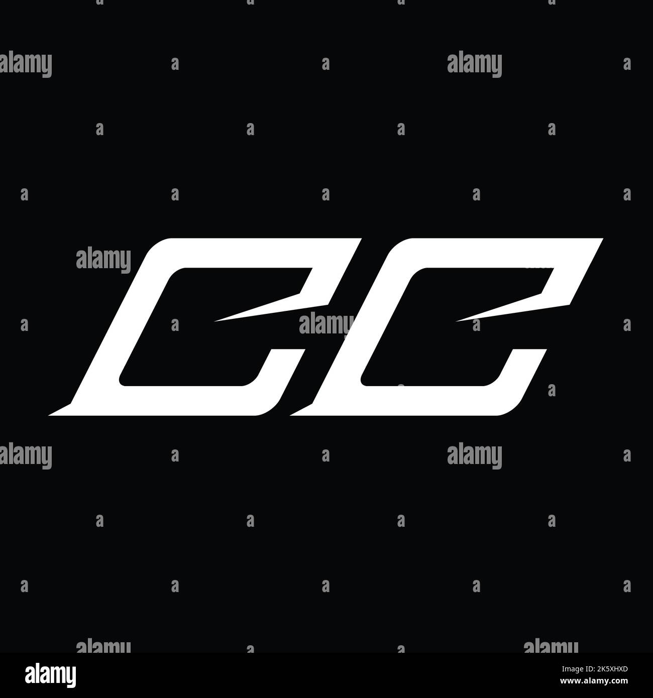 CC Logo monogram letter with slice style design template Stock Photo ...