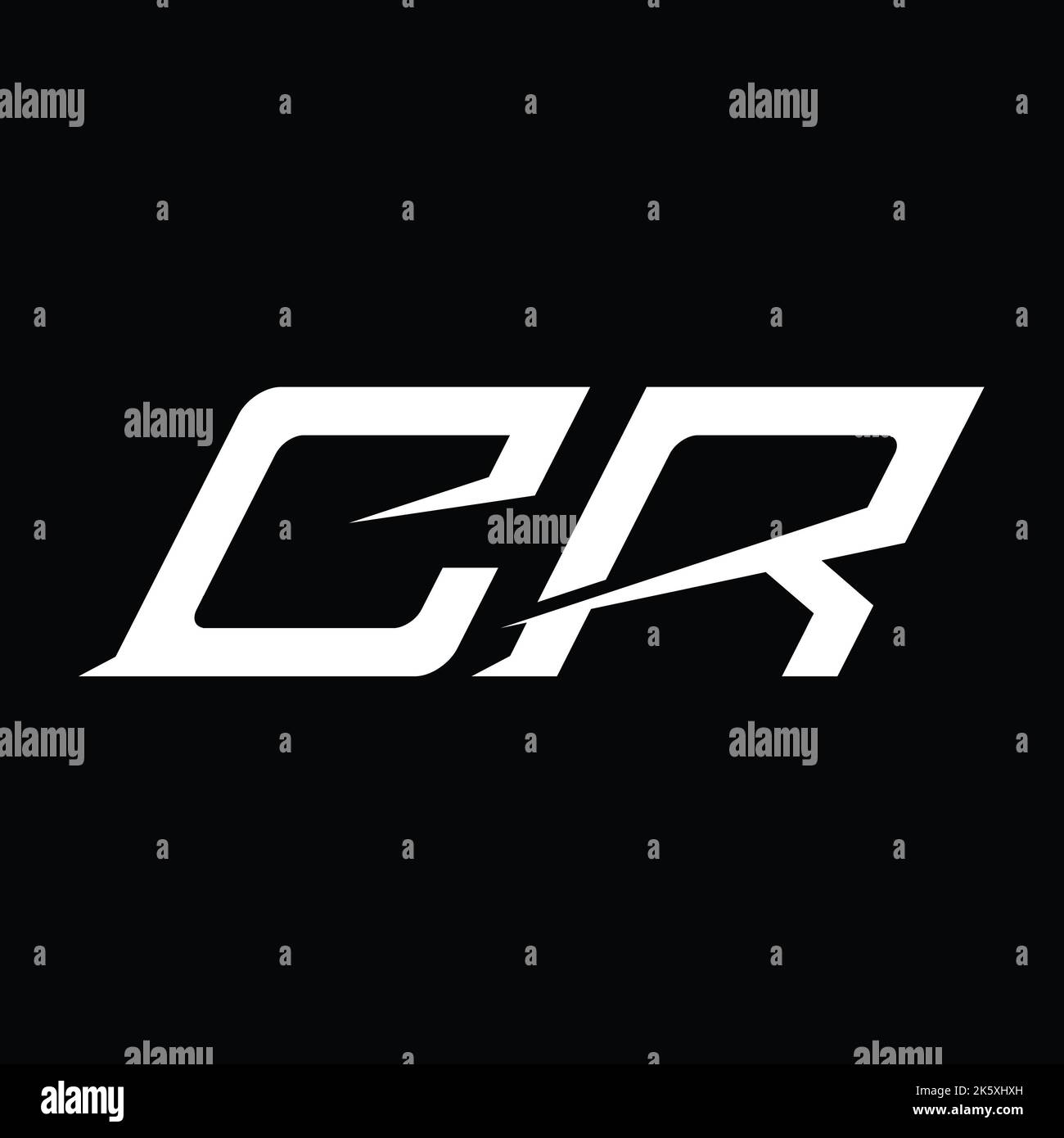 CR Logo monogram letter with slice style design template Stock Photo ...