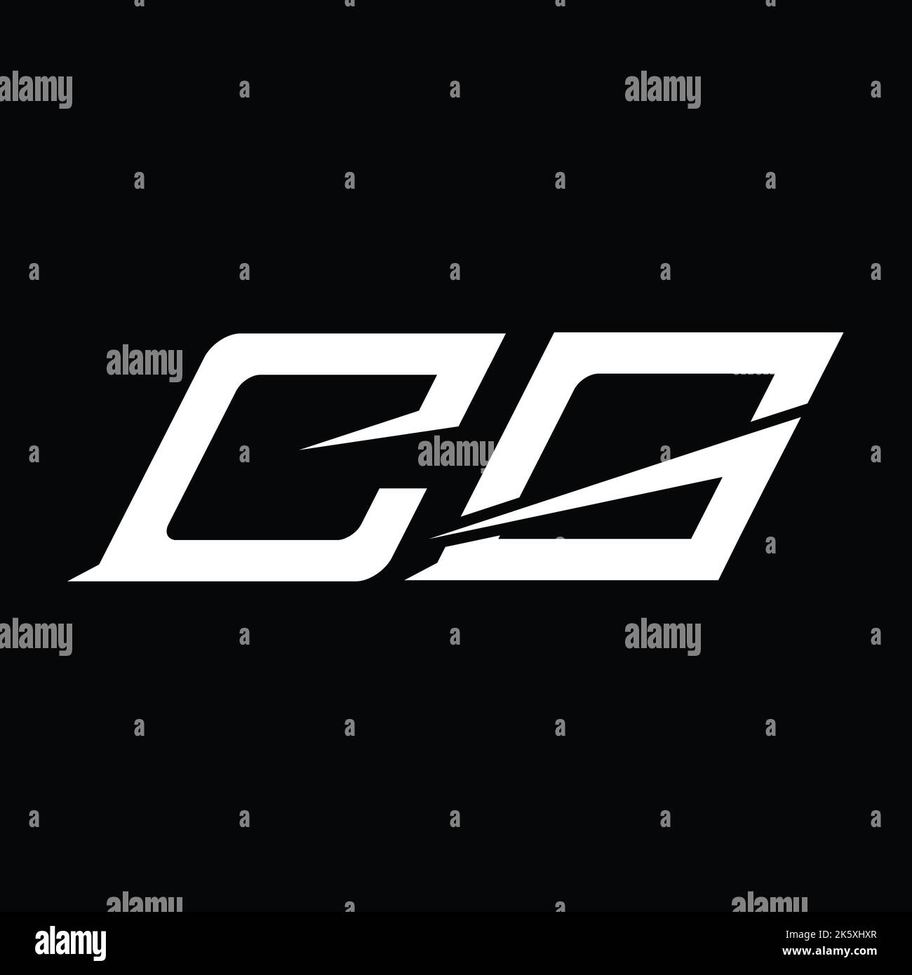 CG Logo monogram letter with slice style design template Stock Photo ...