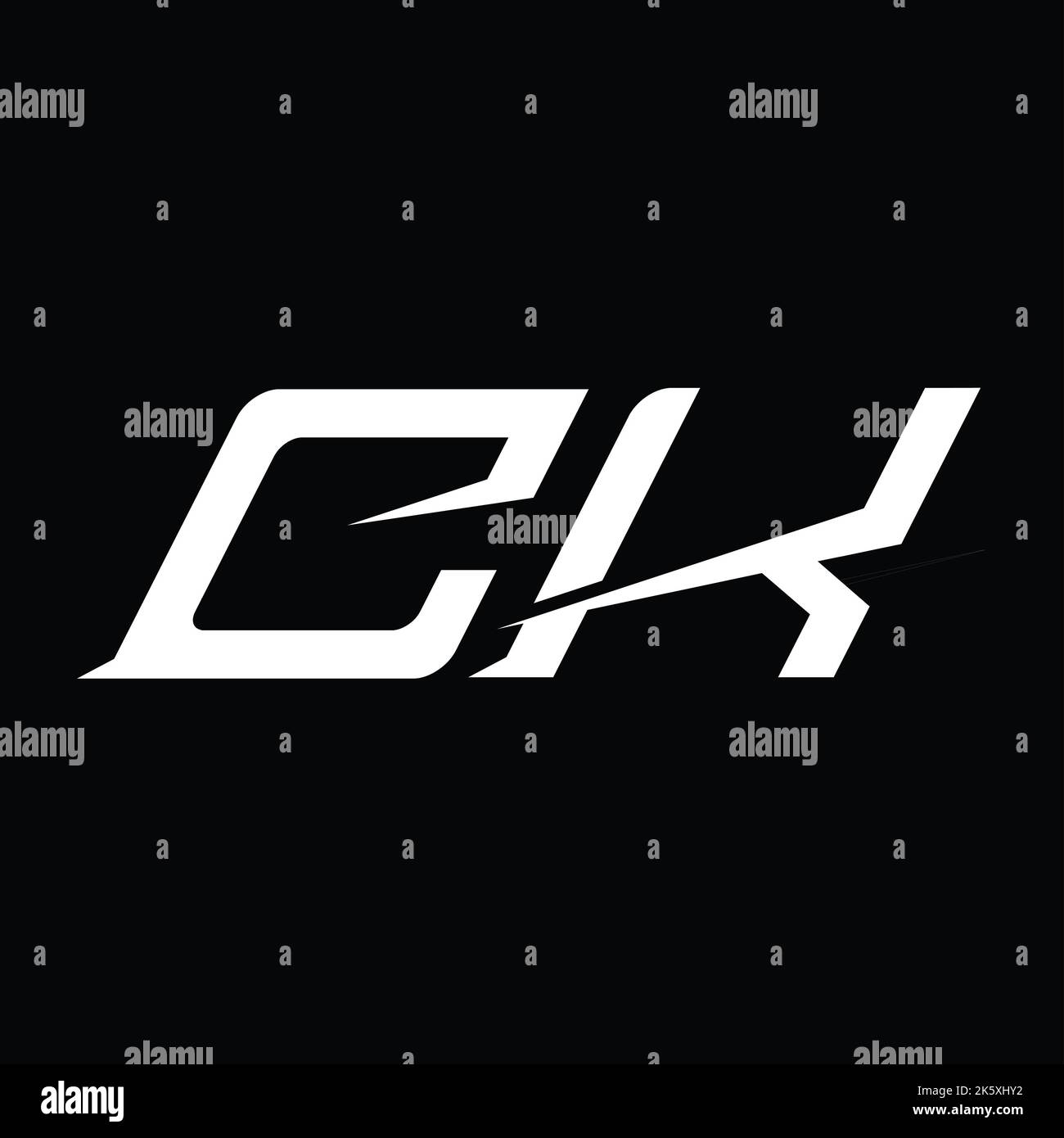CK Logo monogram letter with slice style design template Stock Photo ...