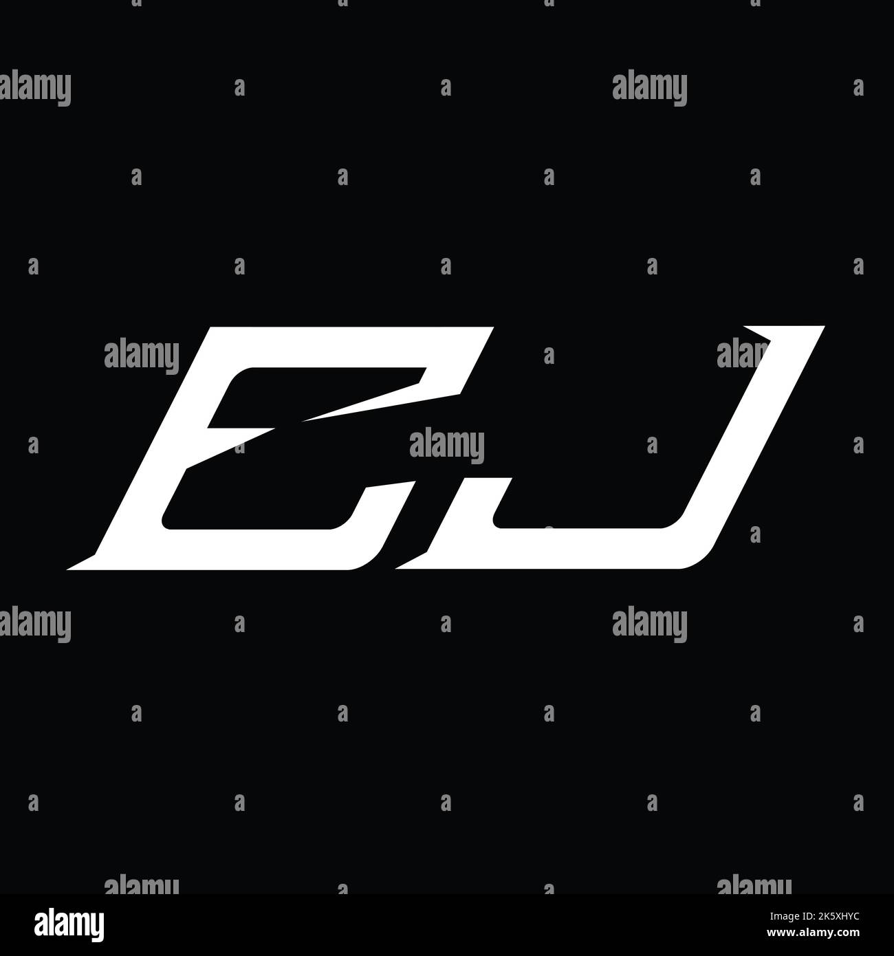 EJ Logo monogram letter with slice style design template Stock Photo ...