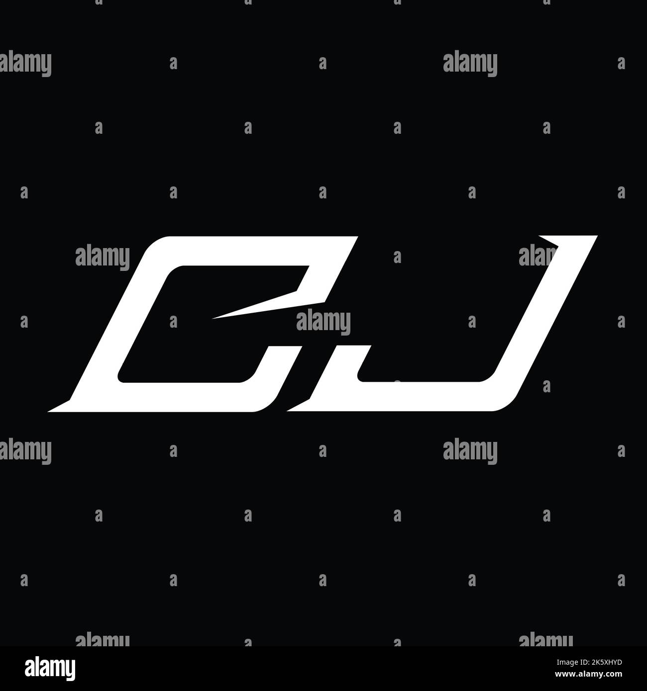 CJ Logo monogram letter with slice style design template Stock Photo ...