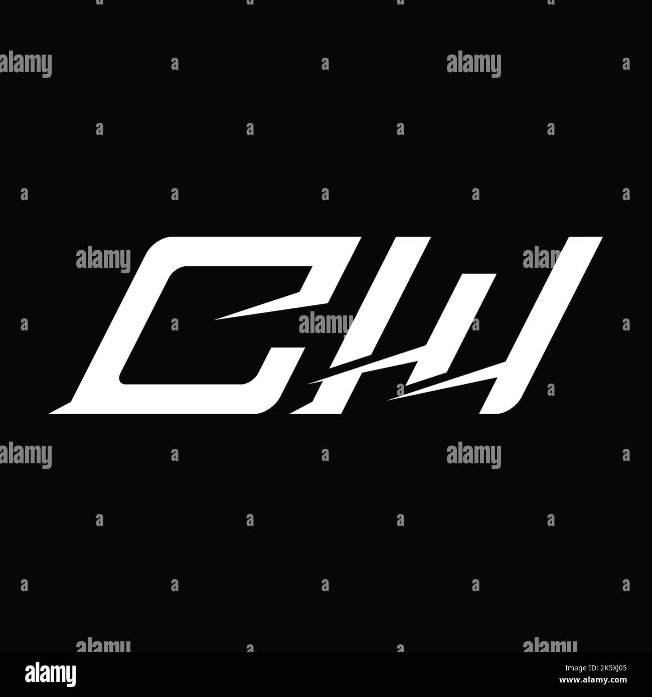 CW Logo monogram letter with slice style design template Stock Photo ...