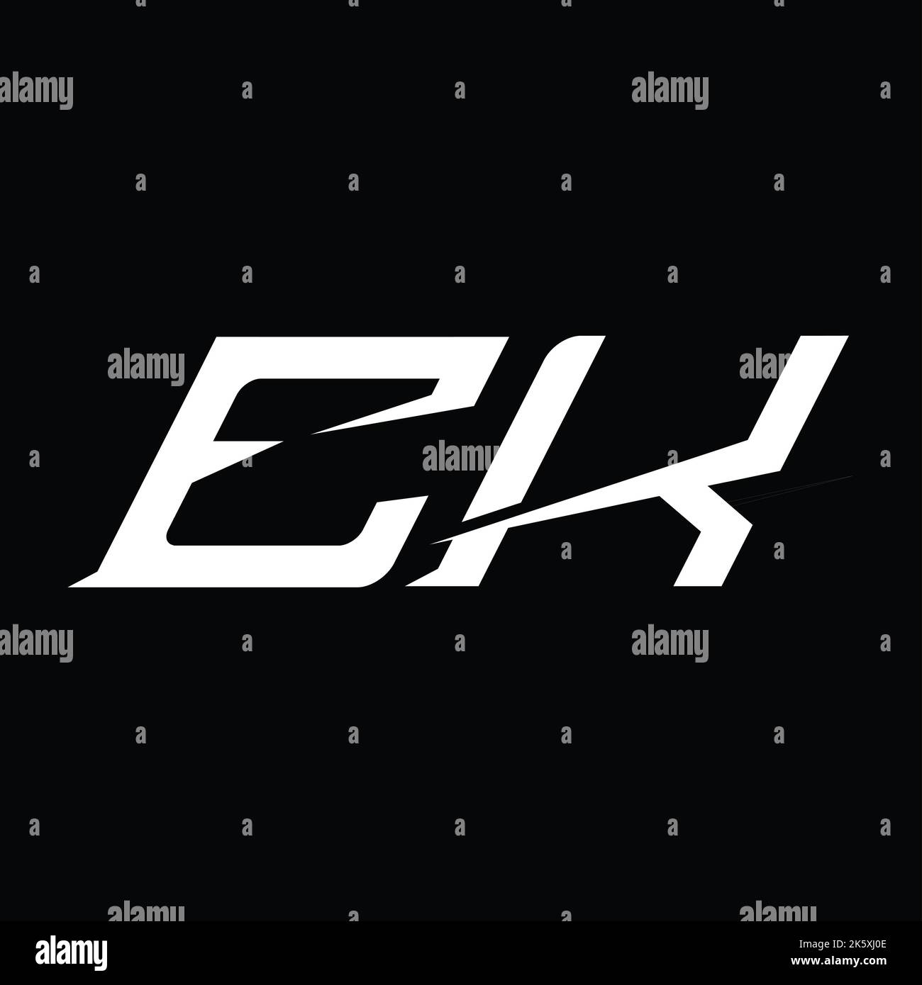 EK Logo monogram letter with slice style design template Stock Photo ...