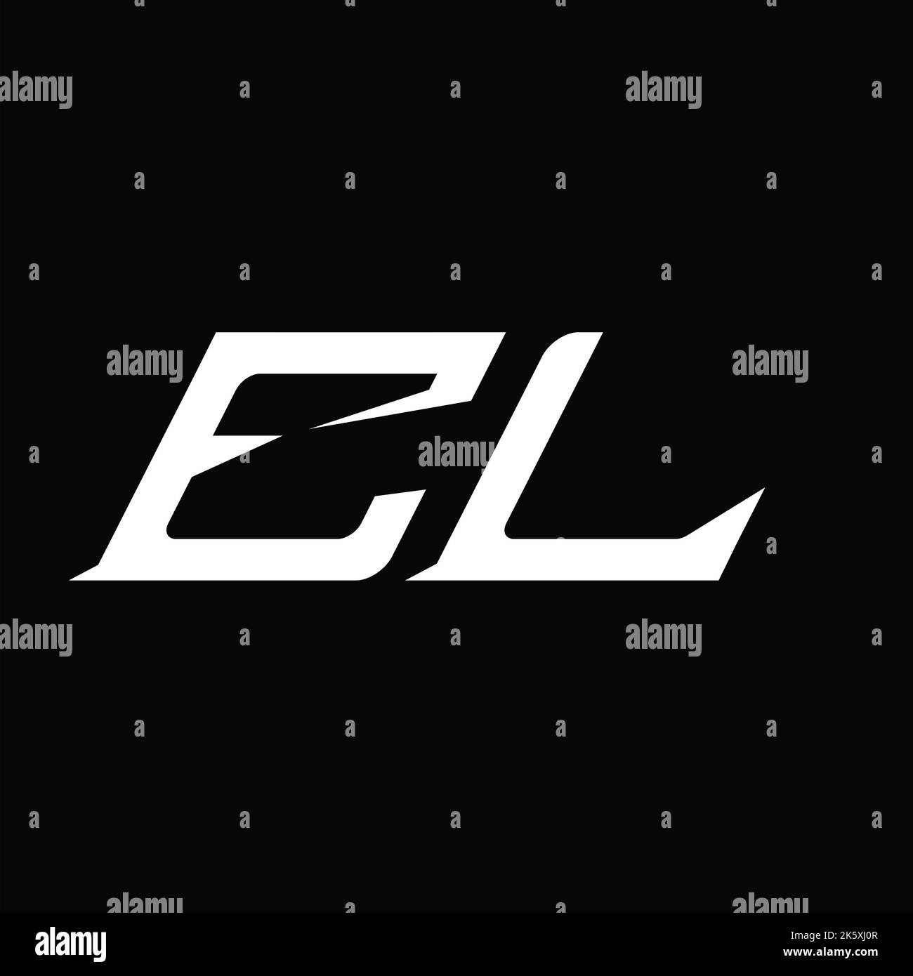 EL Logo monogram letter with slice style design template Stock Photo ...