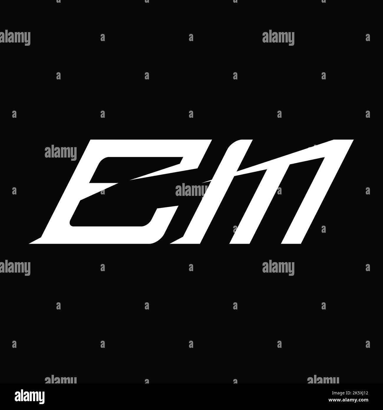 EM Logo monogram letter with slice style design template Stock Photo ... EM Logo monogram letter with slice style design template Stock Photo ...