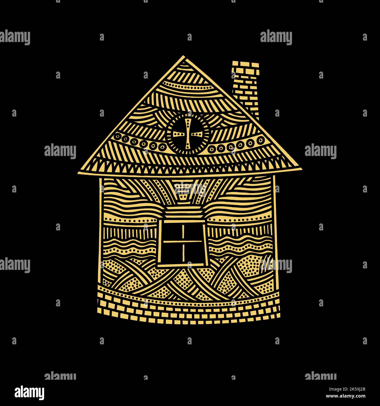 Doodle style illustration. A fairy tale house, a design element Stock ...