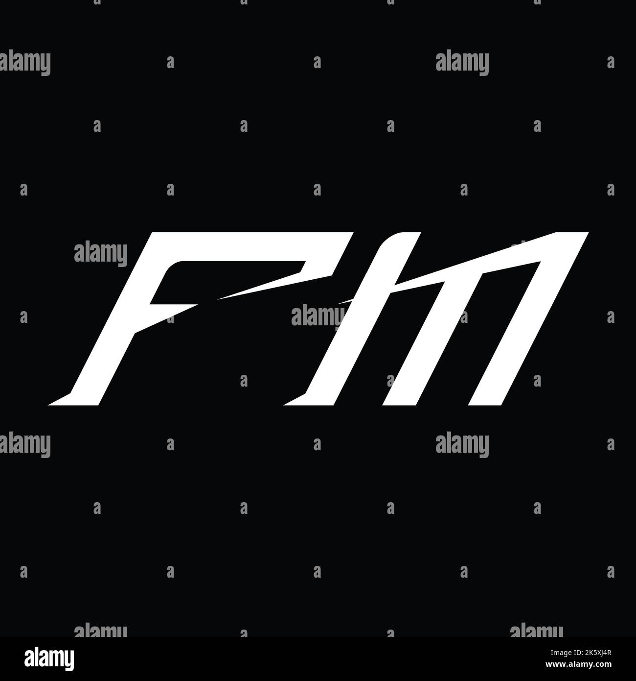 FM Logo monogram letter with slice style design template Stock Photo ...