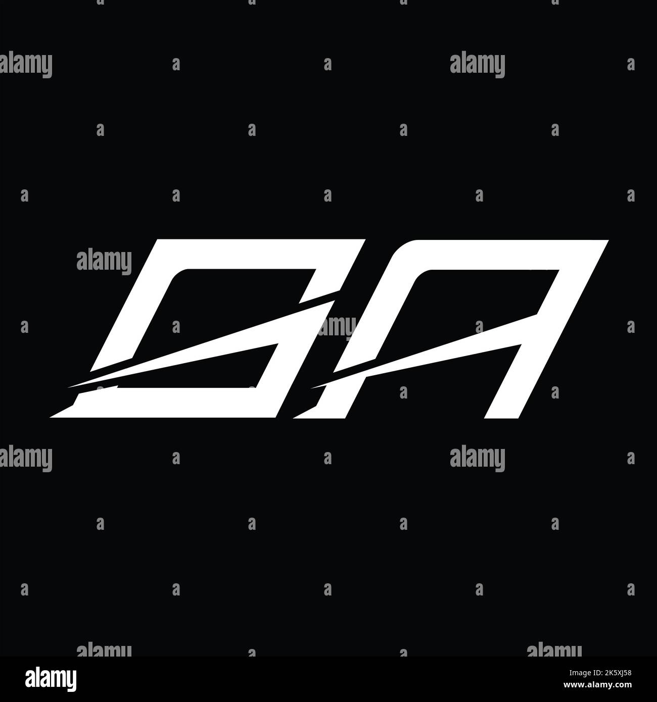 GA Logo monogram letter with slice style design template Stock Photo ...