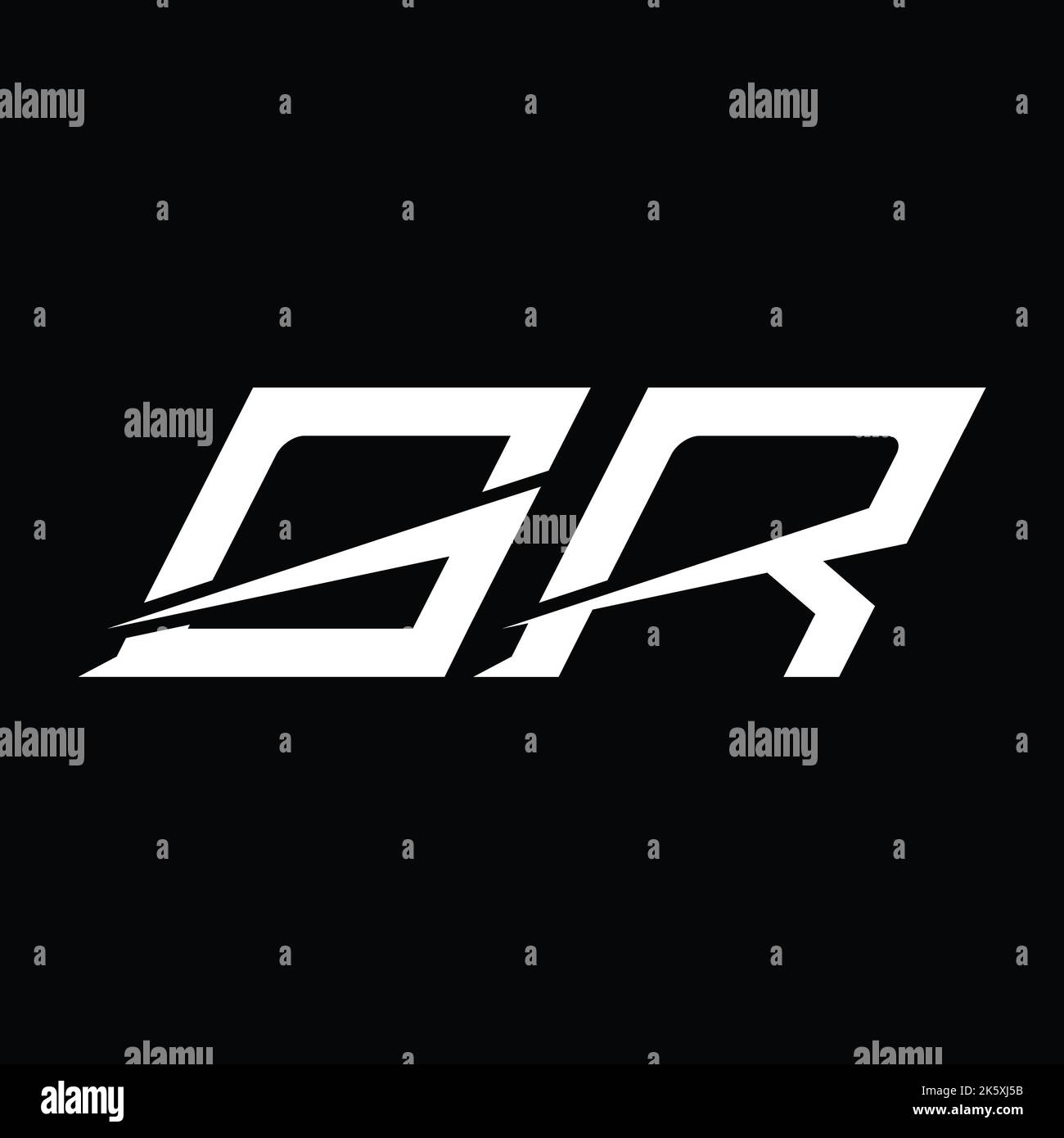 GR Logo monogram letter with slice style design template Stock Photo ...