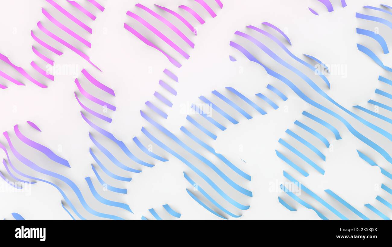 Abstract digital graphic background, colorful soft bent stripes are on ...