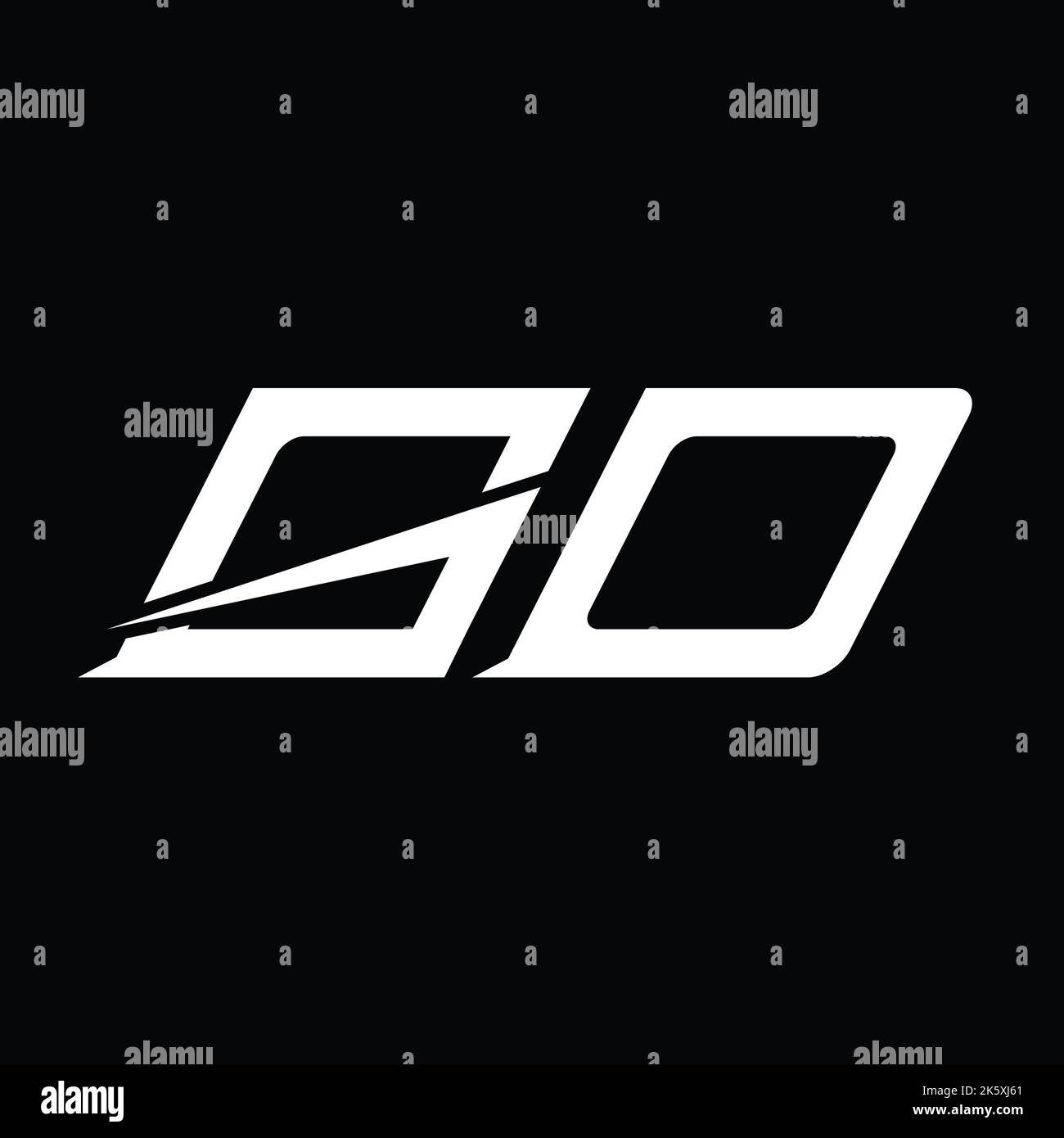GO Logo monogram letter with slice style design template Stock Photo ...