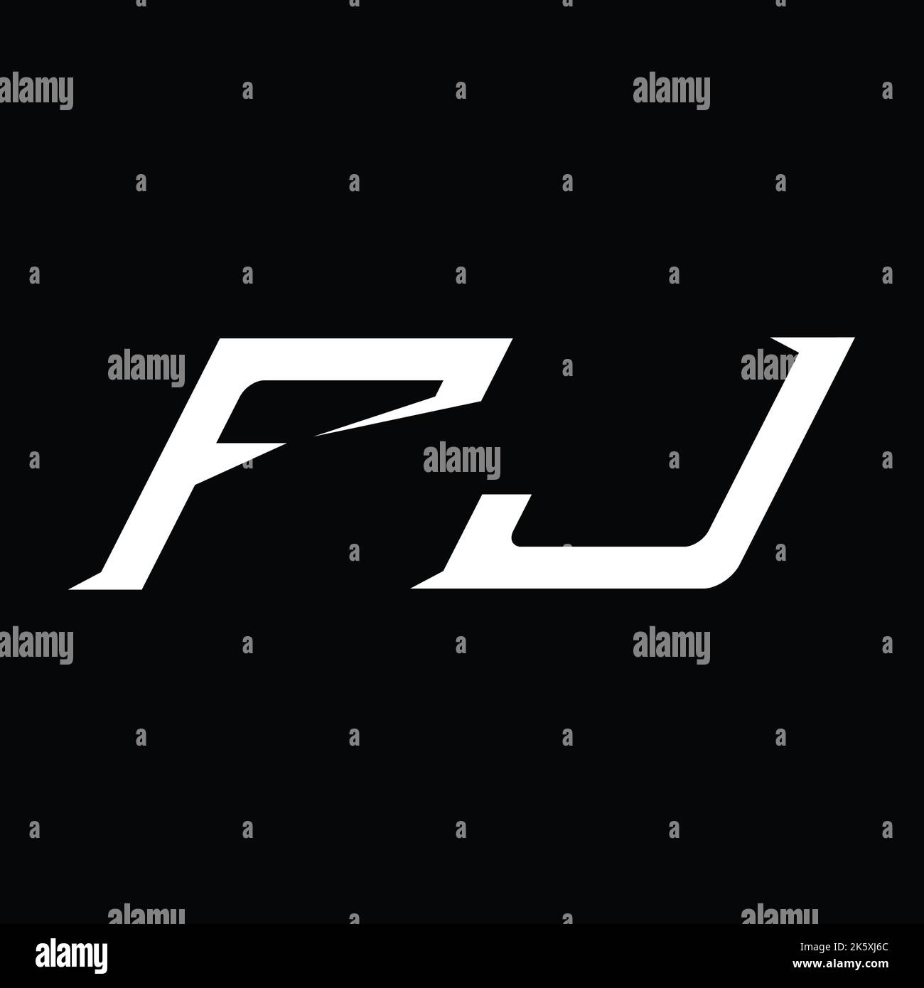 FJ Logo monogram letter with slice style design template Stock Photo ...