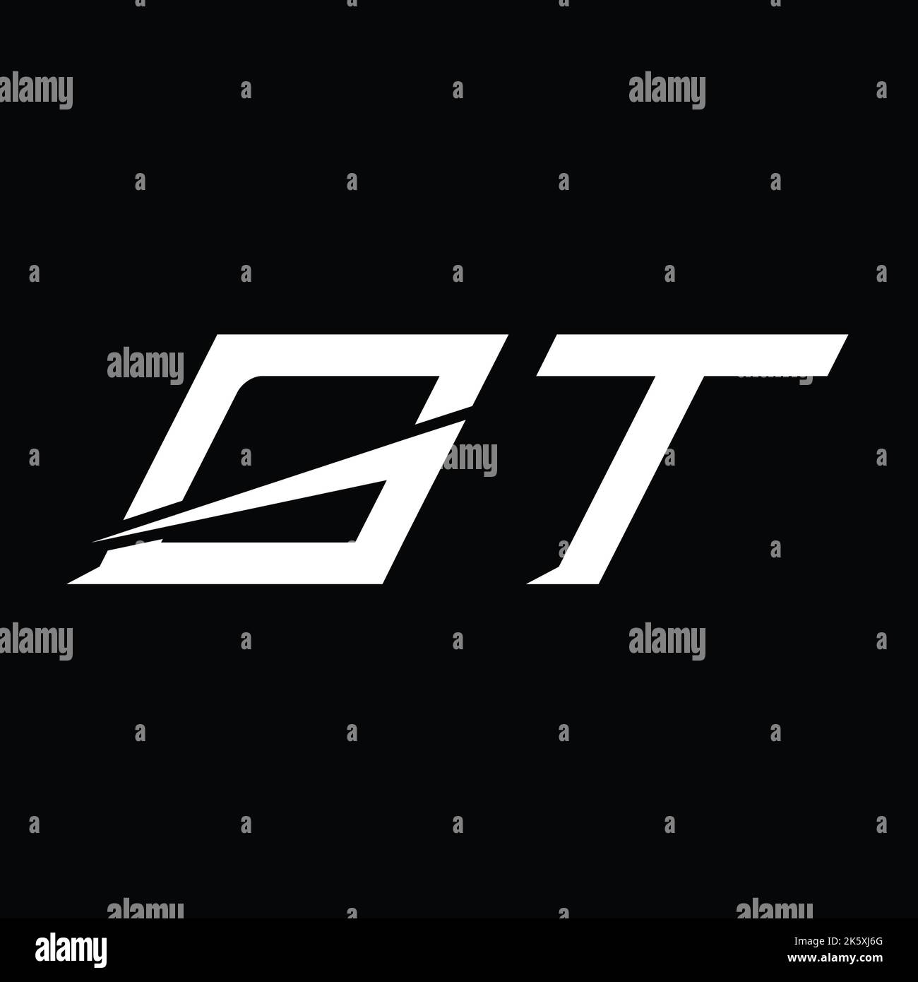 GT Logo monogram letter with slice style design template Stock Photo ...