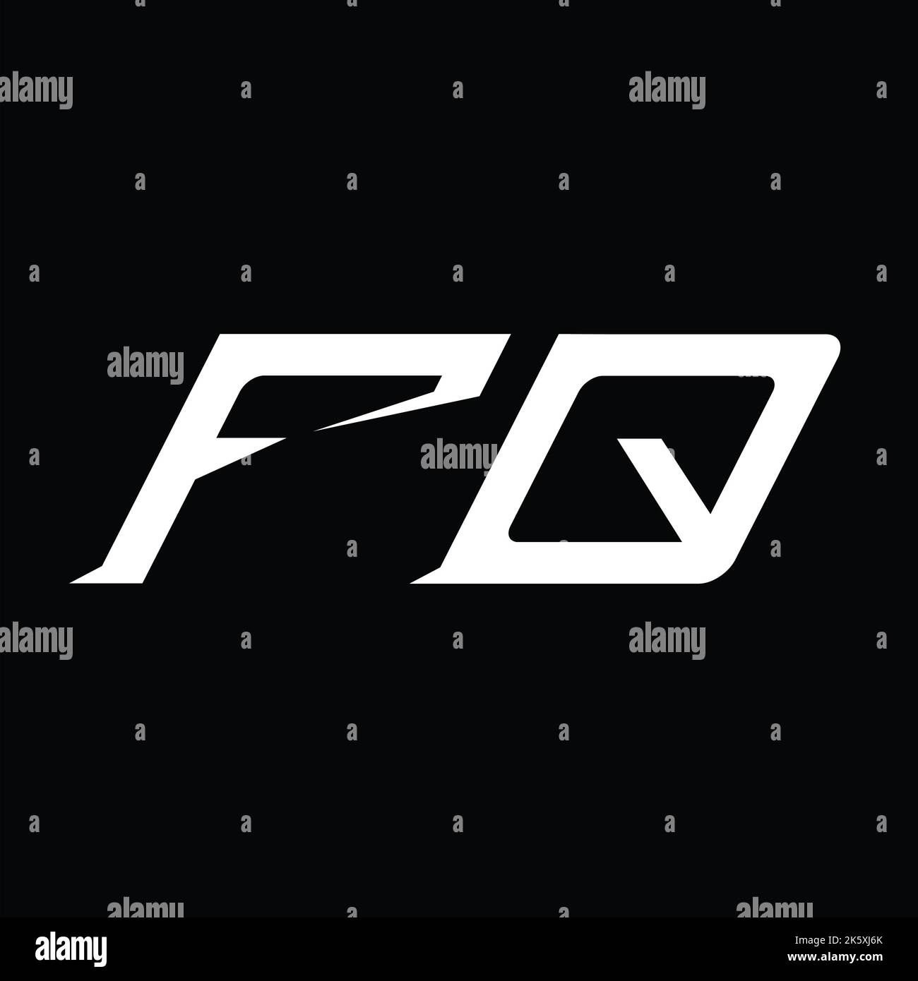 FQ Logo monogram letter with slice style design template Stock Photo ...