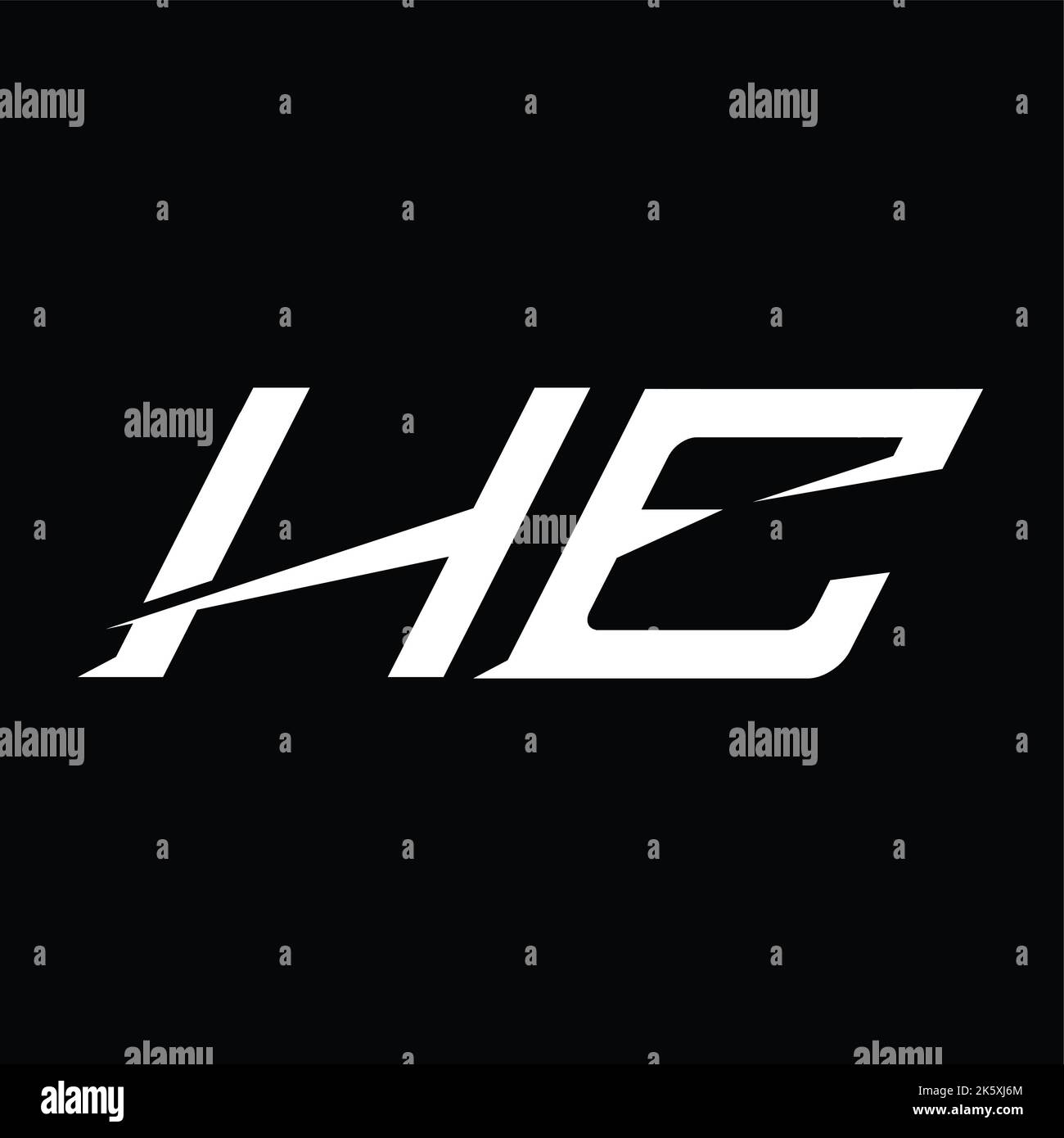 HE Logo monogram letter with slice style design template Stock Photo ...