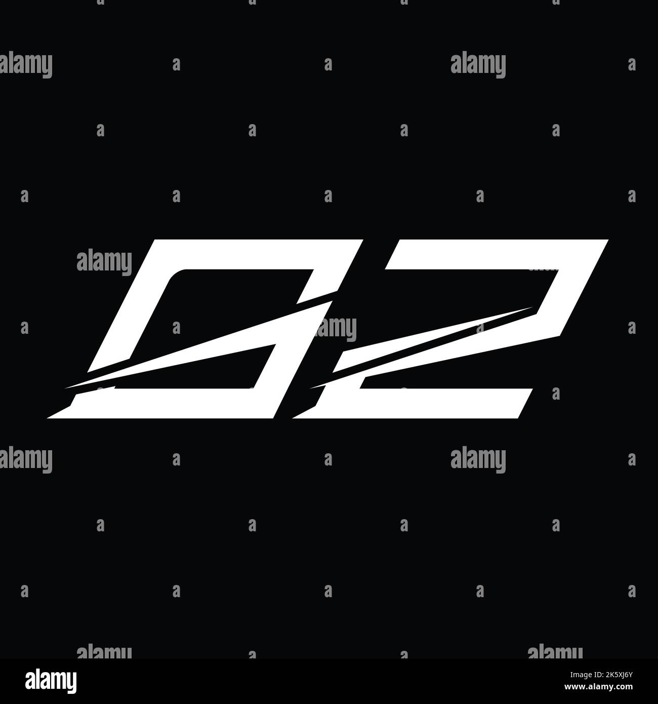 GZ Logo monogram letter with slice style design template Stock Photo ...