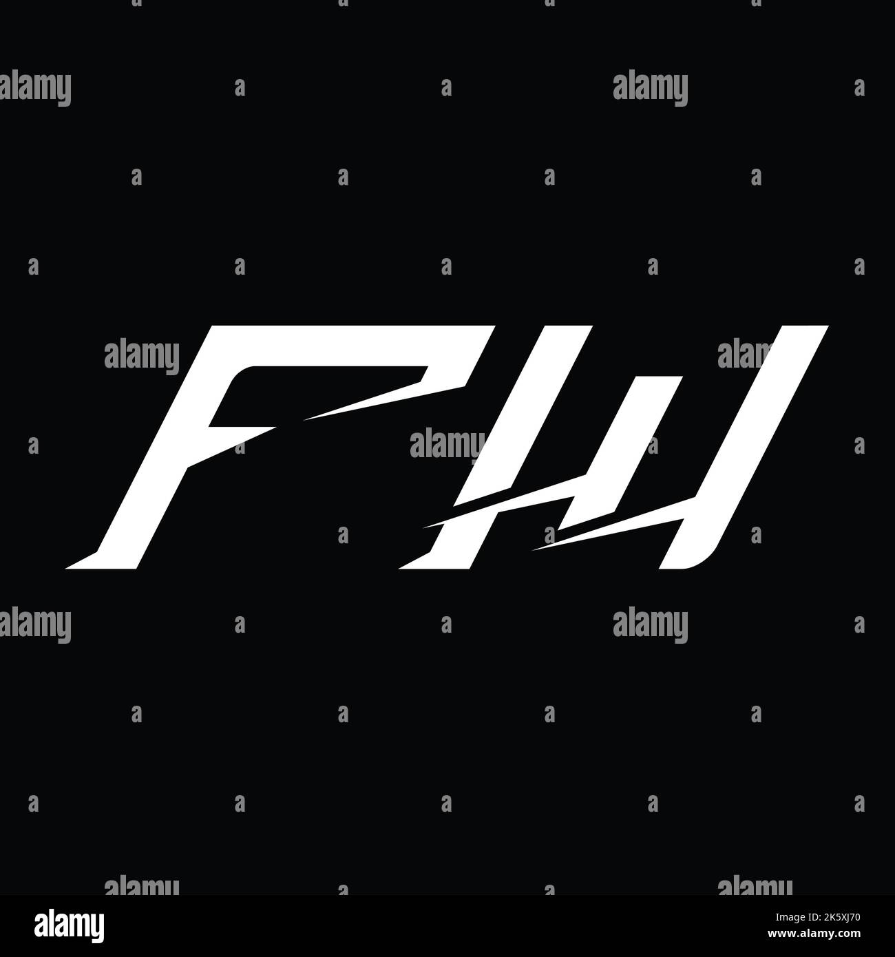 FW Logo monogram letter with slice style design template Stock Photo ...