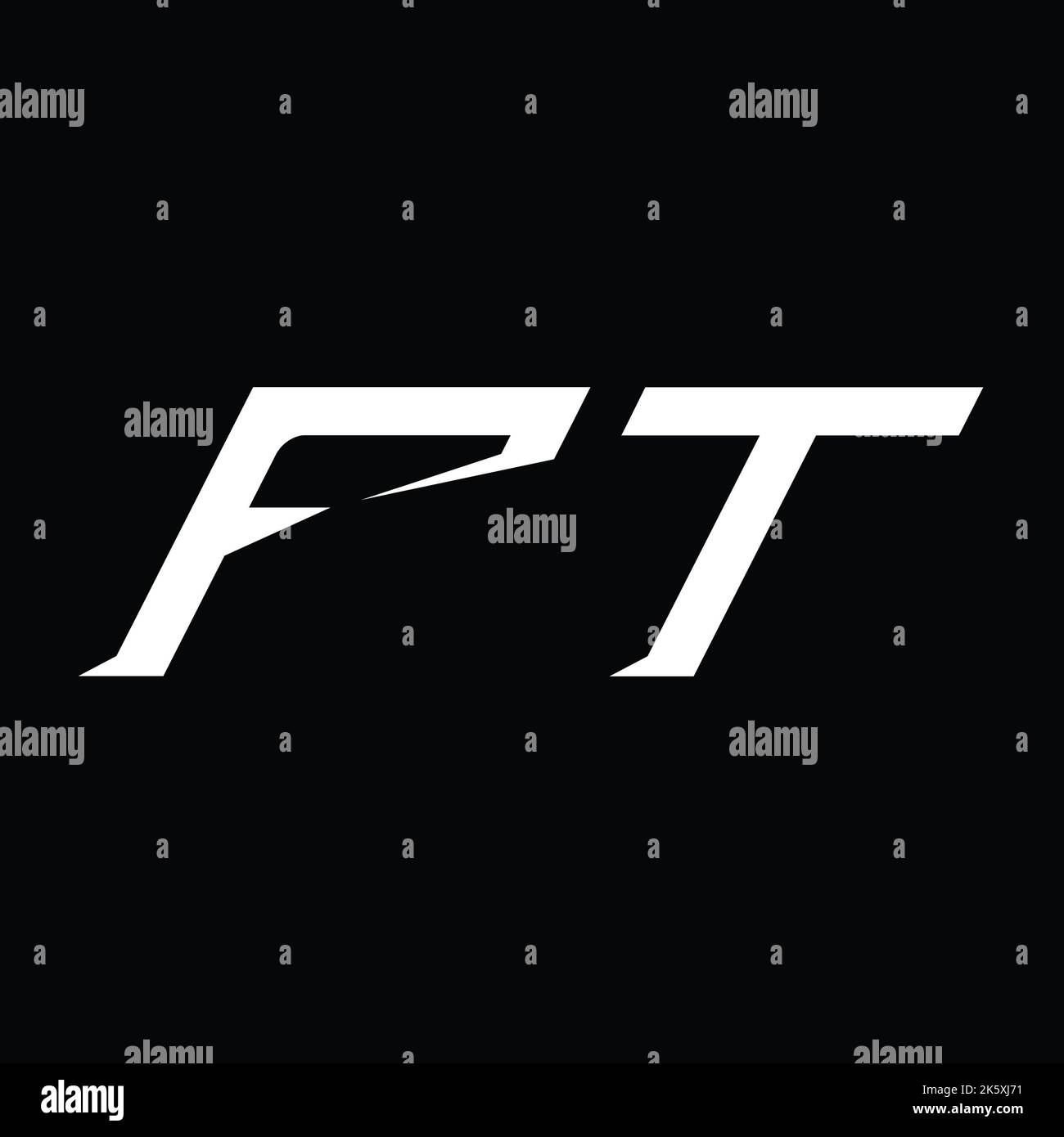 FT Logo monogram letter with slice style design template Stock Photo ...