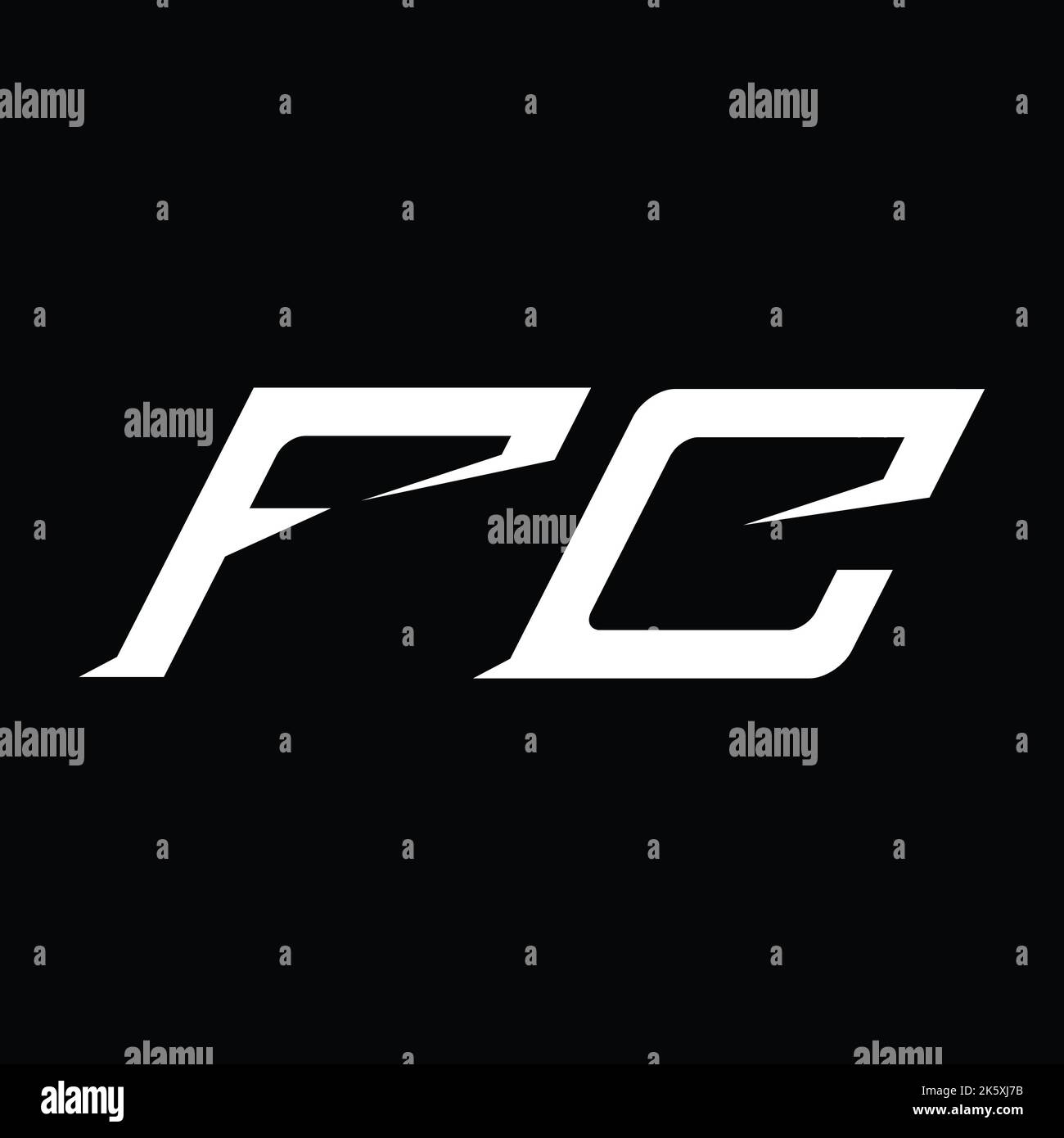 FC Logo monogram letter with slice style design template Stock Photo ...