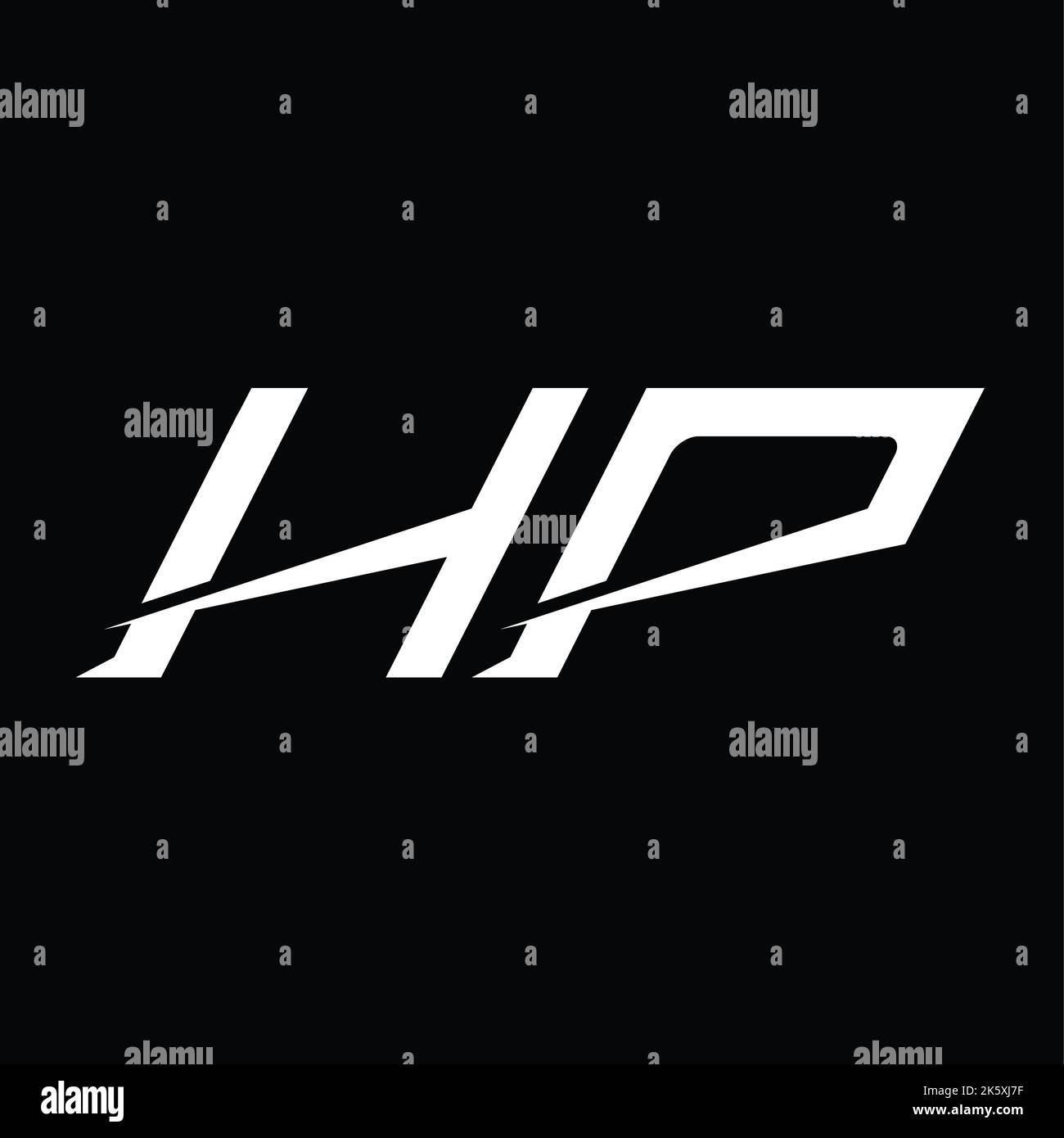 HP Logo monogram letter with slice style design template Stock Photo ...