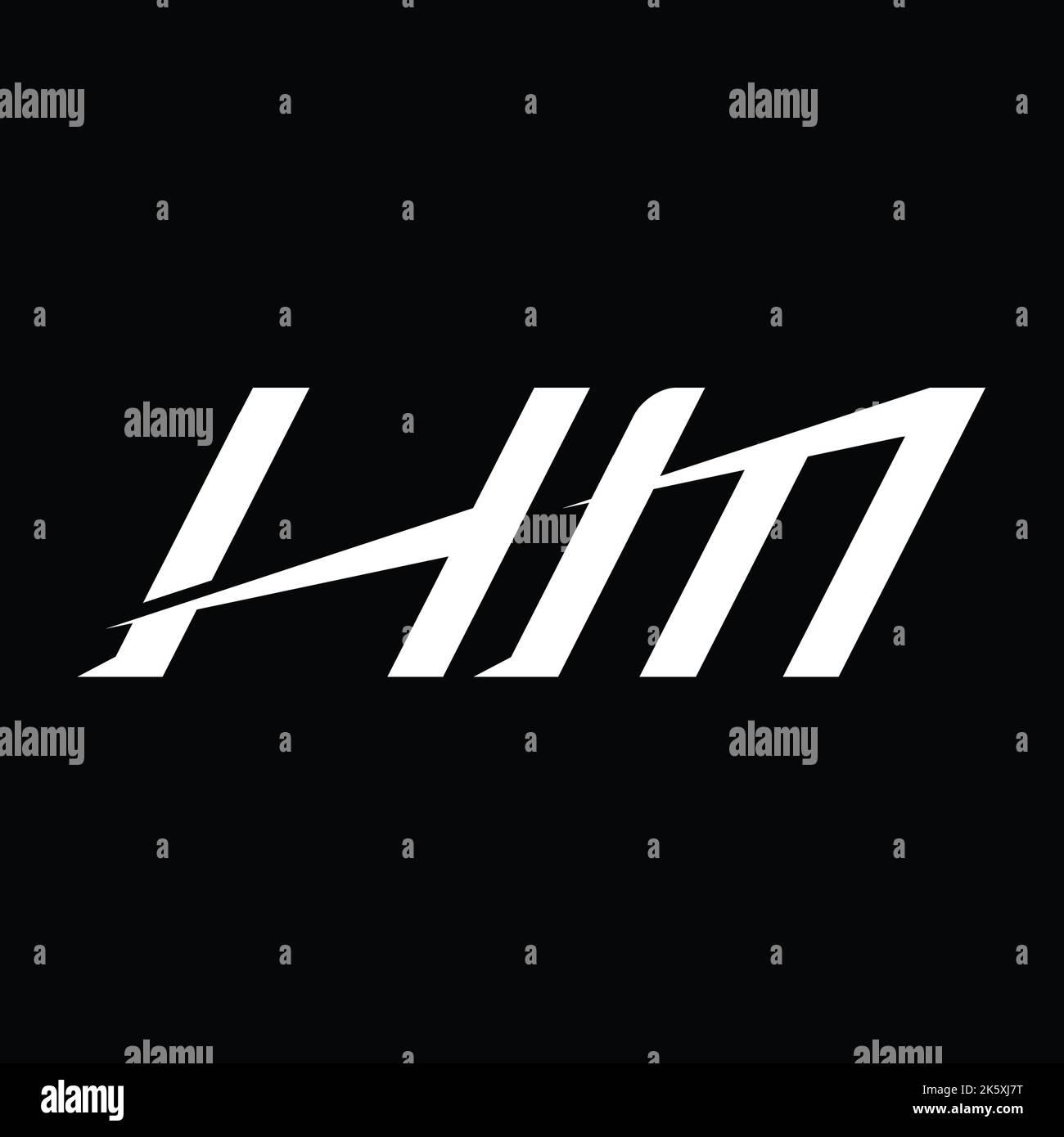 HM Logo monogram letter with slice style design template Stock Photo ...
