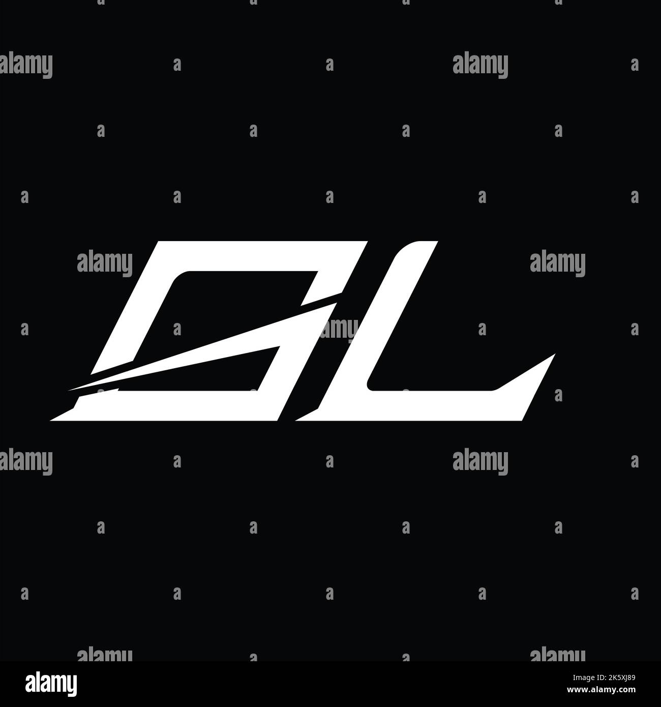 GL Logo monogram letter with slice style design template Stock Photo ...