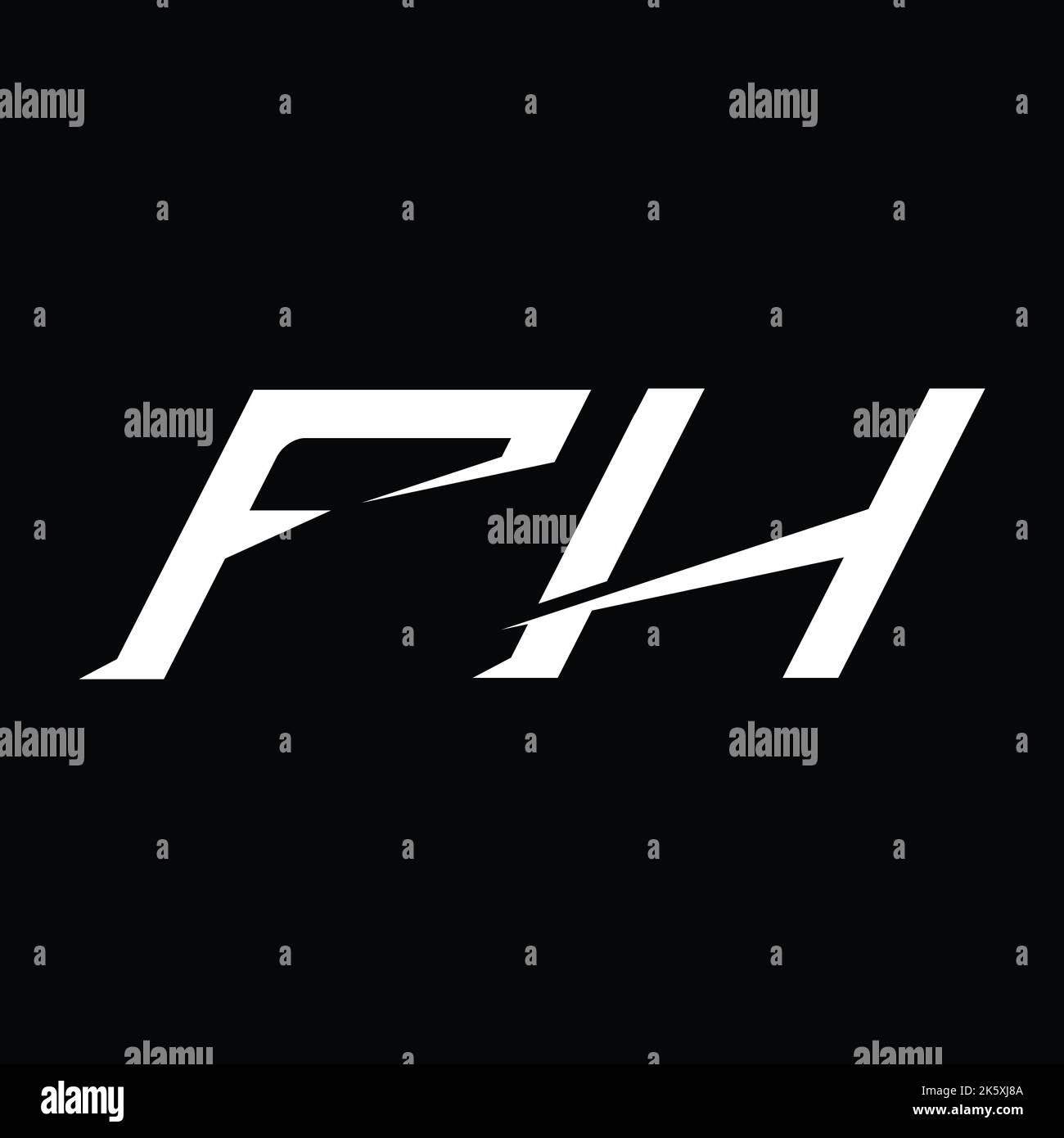FH Logo monogram letter with slice style design template Stock Photo ...